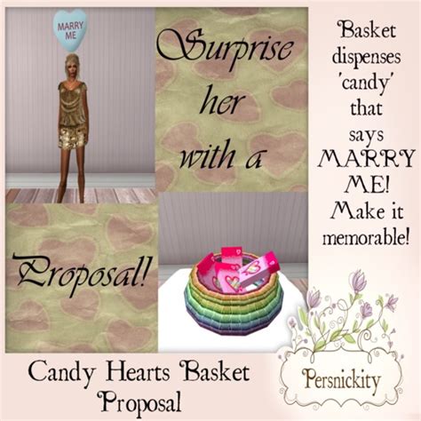 Second Life Marketplace Candy Hearts Basket Proposal Boxed