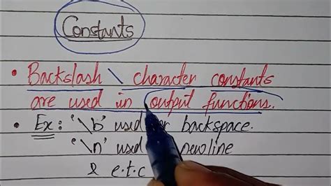 Types Of Constants In C Clanguage Cprogramming Youtube