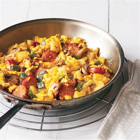 Scrambled Eggs And Bacon And Sausage