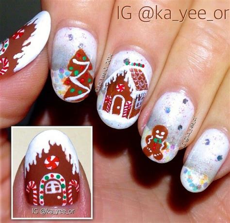 Gingerbread House Nails Xmas Nail Art Christmas Nail Designs Christmas Nail Art Designs