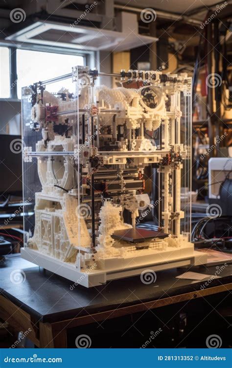 Industrial 3d Printer Creating Prototype Stock Illustration Illustration Of Workshop