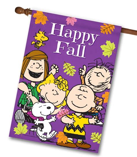 Buy Peanuts® Dancing In Fall Friends House Flag