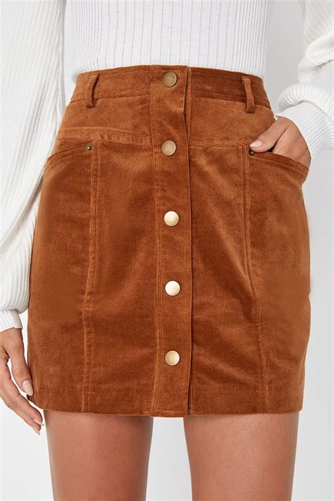 Rust Brown Skirt Corduroy Mini Skirt Corduroy Skirt Lulus