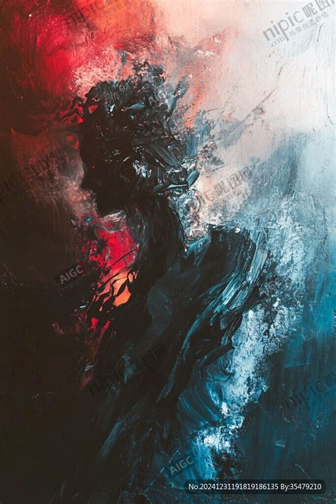 Ai创作图极简风格流彩抽象画 抽象炫彩 融合流动红蓝油漆背景 抽象纹理梦幻唯美高级 创意酷炫特效晕染印刷 高清大图色彩抽象 装饰画流彩抽象