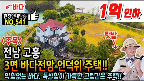 주목 3면 바다 접한 그림같은 주택 전남 고흥 전원주택 매매 막힘없는 바다전망의 특별함이 가득한 고급 고흥부동산 발품