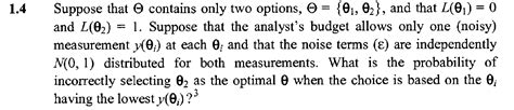 Solved Suppose that Θ contains only two options Θ θ θ Chegg com