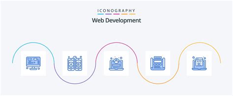 Web Development Blue 5 Icon Pack Including Html Coding Coding Web Layout Development