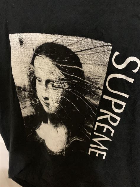 100 Authentic Supreme 18ss Mona Lisa Tee Print Mens Gem