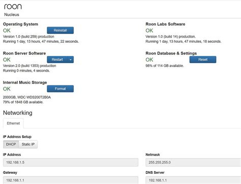 Cannot Load Roon Library Though Roon Nucleus System Status Shows All
