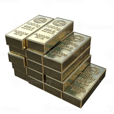Gold Bars Millions 3d Rendering 15337324 PNG