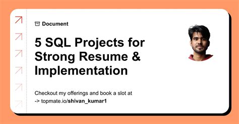 5 Sql Projects For Strong Resume And Implementation With Shivan Kumar