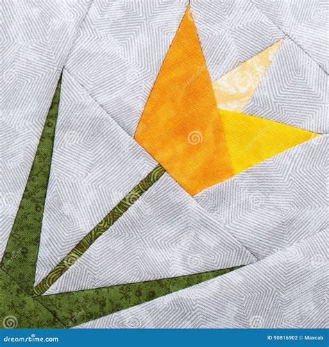 Patchwork Block Tulip From Pieces Of Fabrics Stock Photo Image Of Textile Hobbies