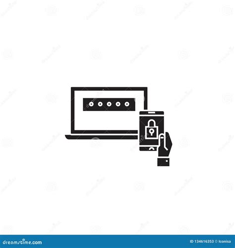 Two Factor Authentication Black Vector Concept Icon Two Factor