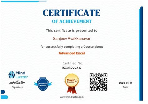 Completed Advanced Excel Course Sanjeev Avakkanavar Posted On The