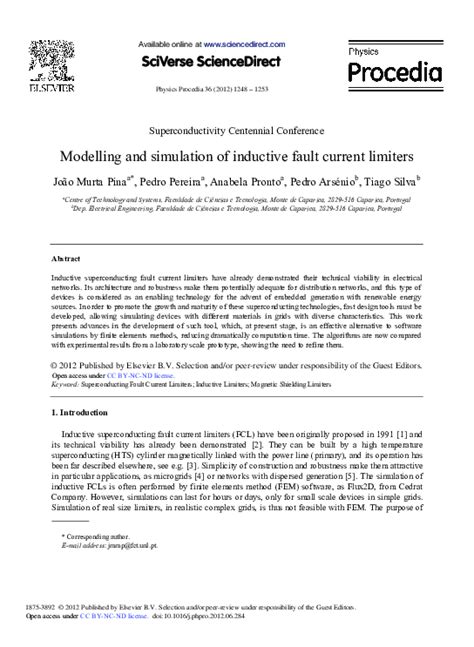 Pdf Modelling And Simulation Of Inductive Fault Current Limiters