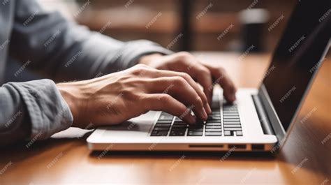 Premium Photo A Person Typing On A Laptop Computer Keyboard