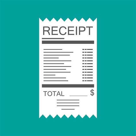 Icono De Recibo Factura En Papel Cuenta Total Vector Premium