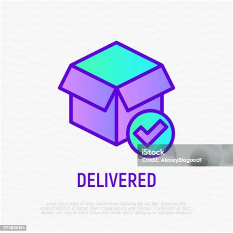 배달 된 소포 확인 표시가있는 상자를 열었습니다 가는 선 아이콘입니다 배송 서비스에 대한 현대 벡터 그림 날씬한에 대한 스톡 벡터 아트 및 기타 이미지 Istock