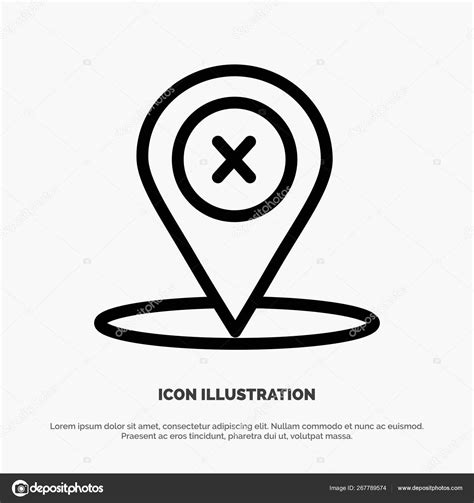 Location Navigation Place Delete Line Icon Vector Stock Vector By ©flatart 267789574