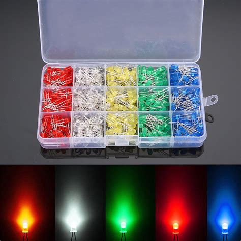 หลอดไฟ Led พร้อมกล่อง 5mm 5 สีอย่างละ 100 รวม 500 ชิ้น ขาย Arduino
