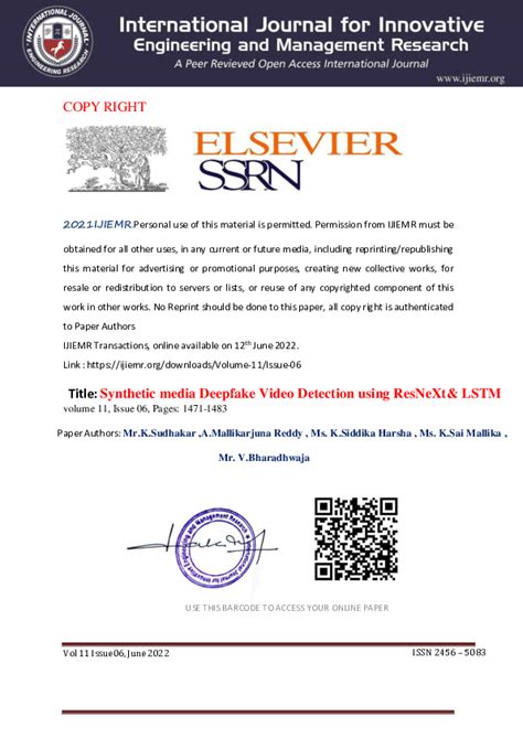 Pdf Synthetic Media Deepfake Video Detection Using Resnextand Lstm