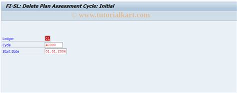 GA AN SAP Tcode Delete FI SL Planned Assessment