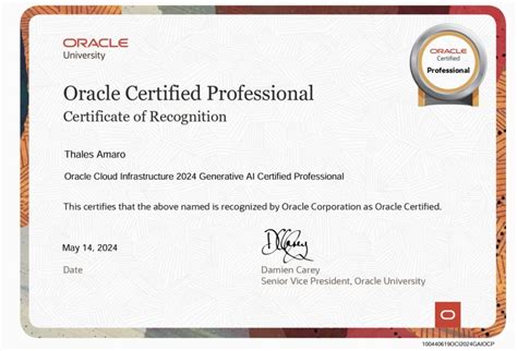 Conclui O Exame De Certificação Oracle Cloud Infrastructure 2024 Generative Ai Certified