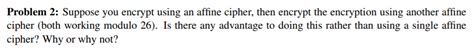 Solved Problem 2 Suppose You Encrypt Using An Affine