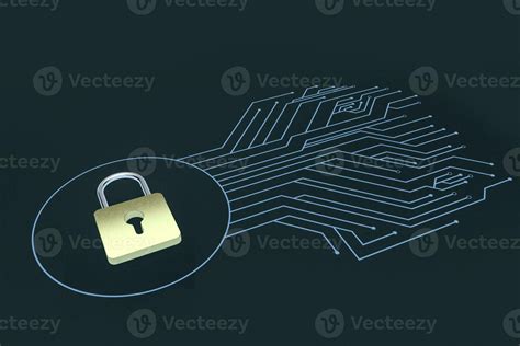 D Rendering Metal Lock With Digital Concept Background Stock Photo At Vecteezy