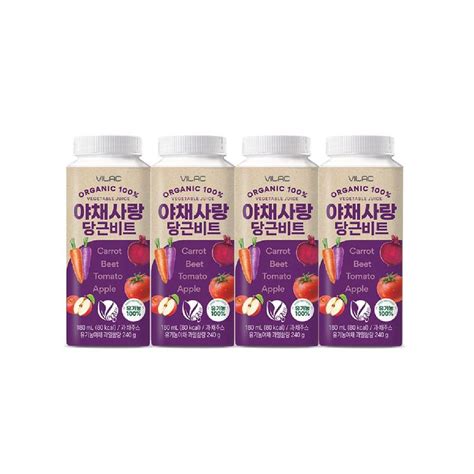 비락 유기농 야채사랑 당근 비트 180ml4 홈플러스