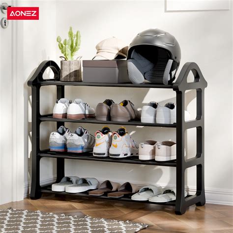 Jual AONEZ 4 Layers Minimalis Rak Sepatu Besi Bertingkat Rak Susun