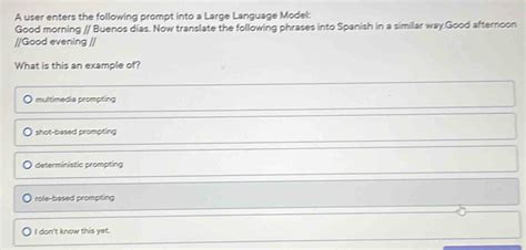 Solved A User Enters The Following Prompt Into A Large Language Model