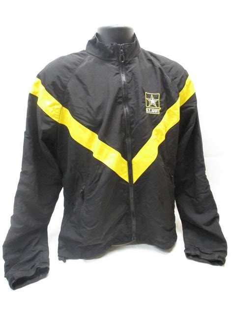Us Army Winter Pt Jacket Black Gold Yellow Trim Pts Top Windbreaker