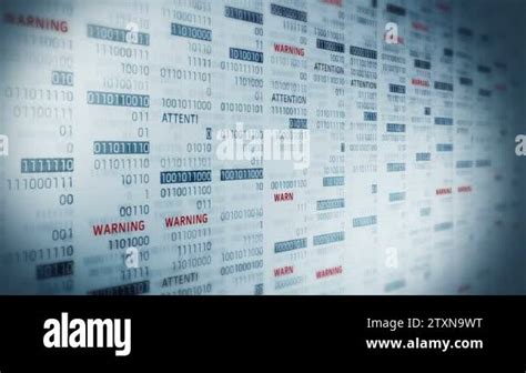 Warning And Attention Message With Binary Numbers Web Online With