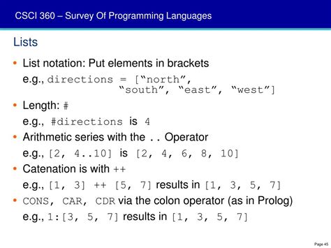 Ppt Csci 360 Survey Of Programming Languages Powerpoint Presentation