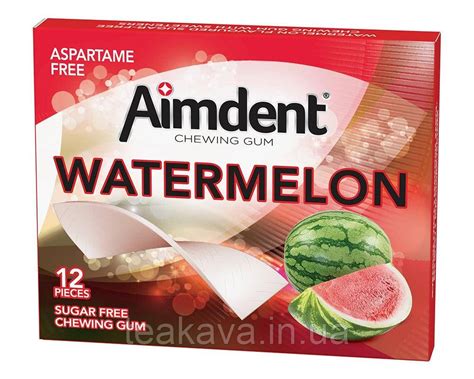 Жевательная Резинка Без Сахара со Вкусом Арбуза Aimdent WATERMELON, 12 ...