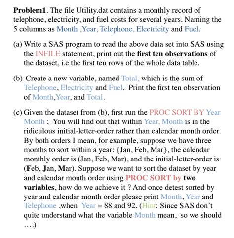 Problem1 The File Utilitydat Contains A Monthly