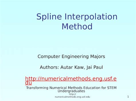 Ppt 1 Spline Interpolation Method Computer Engineering
