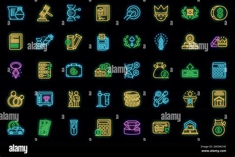 Inheritance Icons Set Outline Set Of Inheritance Vector Icons Neon
