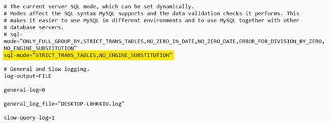 Configuring SQL Mode For MySQL In Applicare Arcturus Technologies Inc