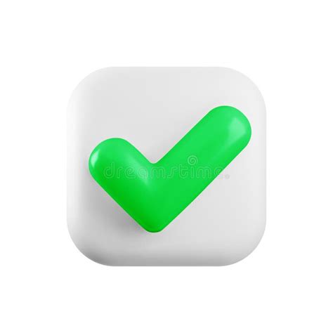 Vector 3d Check Mark Realistic Icon Trendy Square Plastic White And Green Checkmark Button