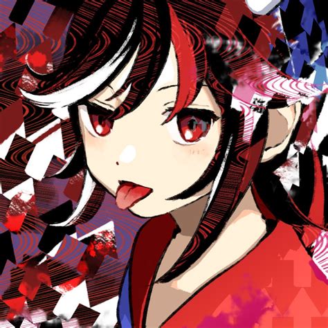 Safebooru 1girl Arrow Symbol Black Hair Blush Horns Kaigen 1025