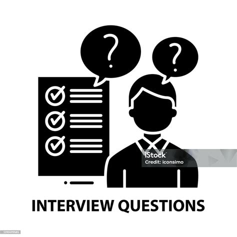 Interview Questions Icon Black Vector Sign With Editable Strokes