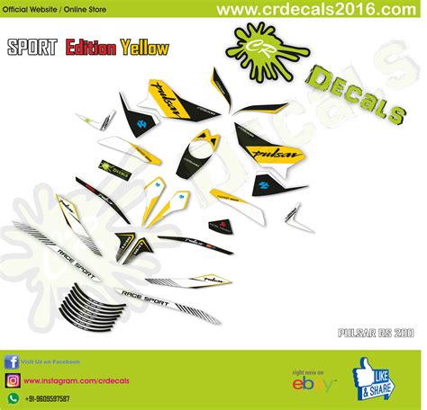 Buy Cr Decals Pulsar Rs 200 Custom Decalsstickers Sport Edition Kit