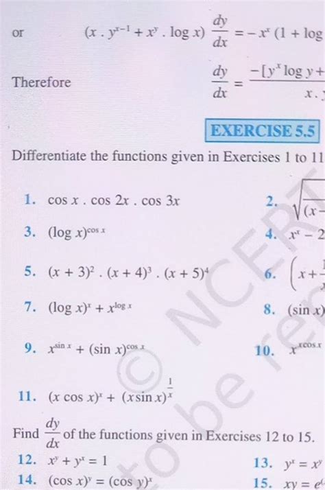 or [ begin{array}{r} left x cdot y {x 1} x {y} cdot log x right f