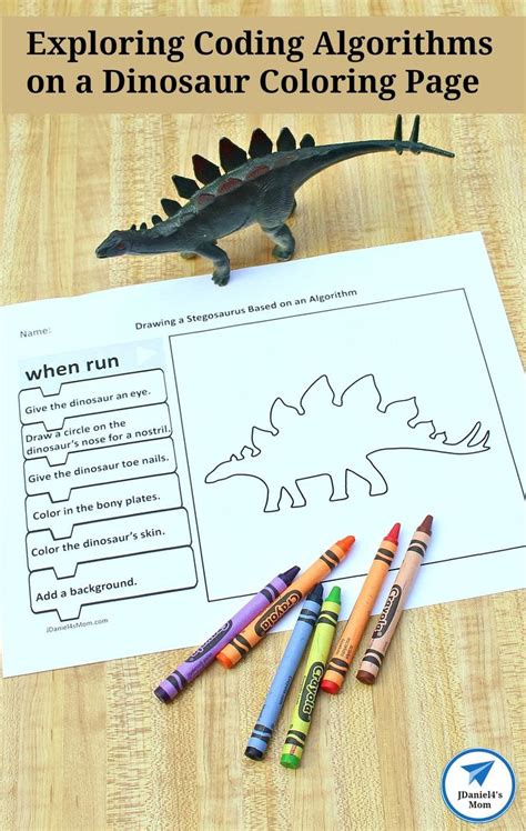Exploring Coding Algorithms On A Dinosaur Coloring Page Set JDaniel S Mom Dinosaur Coloring