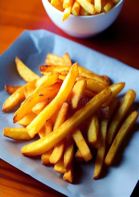 French Fries With Ketchup And Sauce Ai Generated Stock Illustration