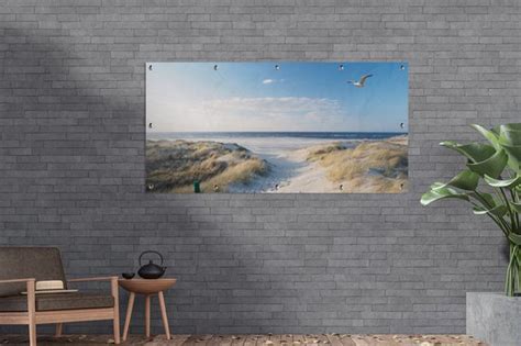Schuttingposter Duin Meeuw Strand Zee Zon 200x100 Cm