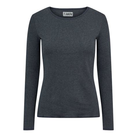 Jalfe Jacquard Shirt Lange Mouwen Biokatoen Antraciet