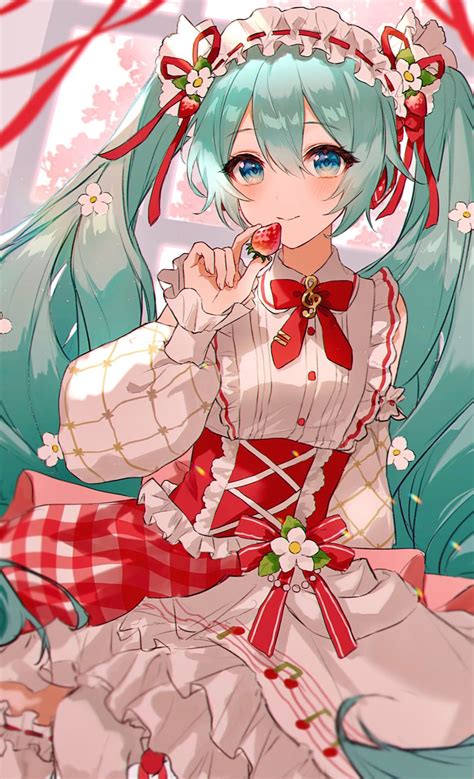 Hatsune Miku And Strawberry Miku Vocaloid Drawn By Harutoto Danbooru